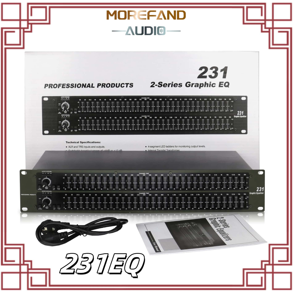 231EQ Equalizer With Decompression Noise Reduction Dolby Dual 31-Band Graphic Equalizer. Limiter ...