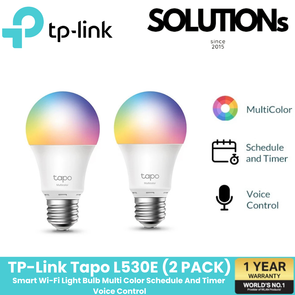 TP-Link Tapo L530E (2PACK) Smart Light Bulb Voice Control Via The App ...