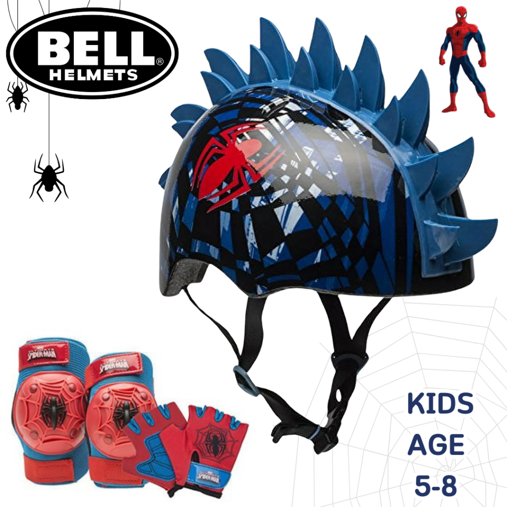 Children Helmet Spider-Man Mohawk Imported BELL Web Shatter 3D Child ...