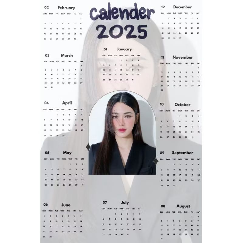 Calendar Poster calender 2025 A3 Size Custom Made To Change Photos ...