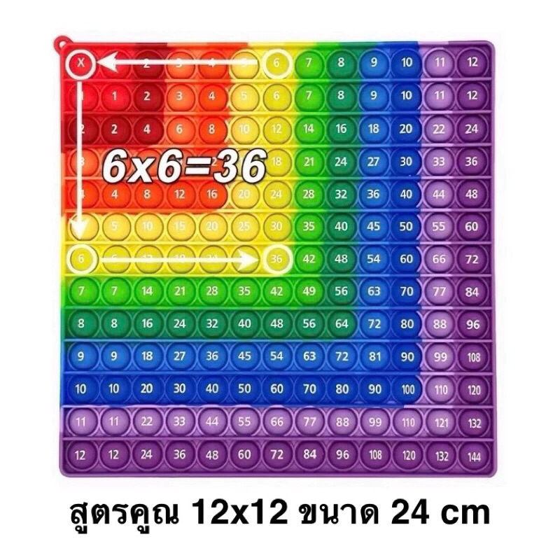 Pop it Squares Multiplication Table 12x12 = 144 Size 24cm Suitable For ...