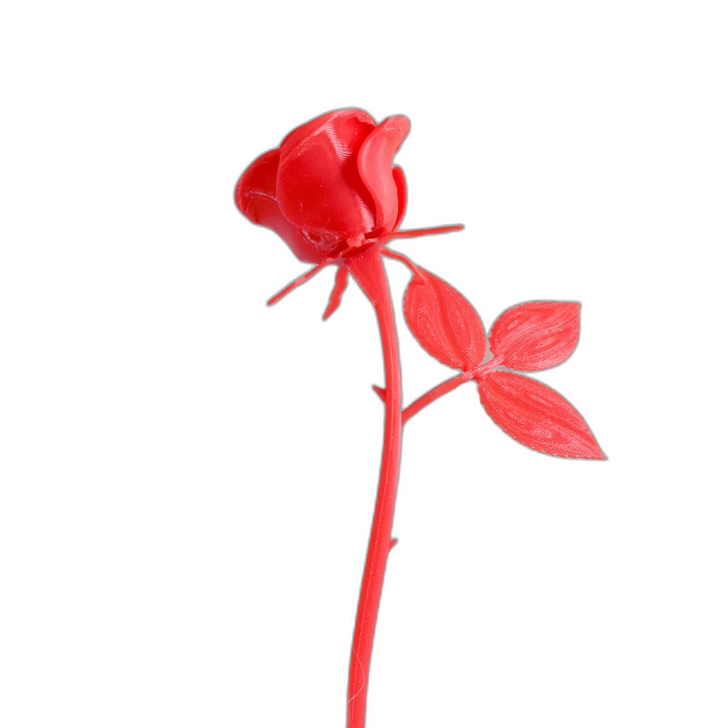 Rose 3D Print Red Plastic Flower Valentine Best Gift Height 30cm ...