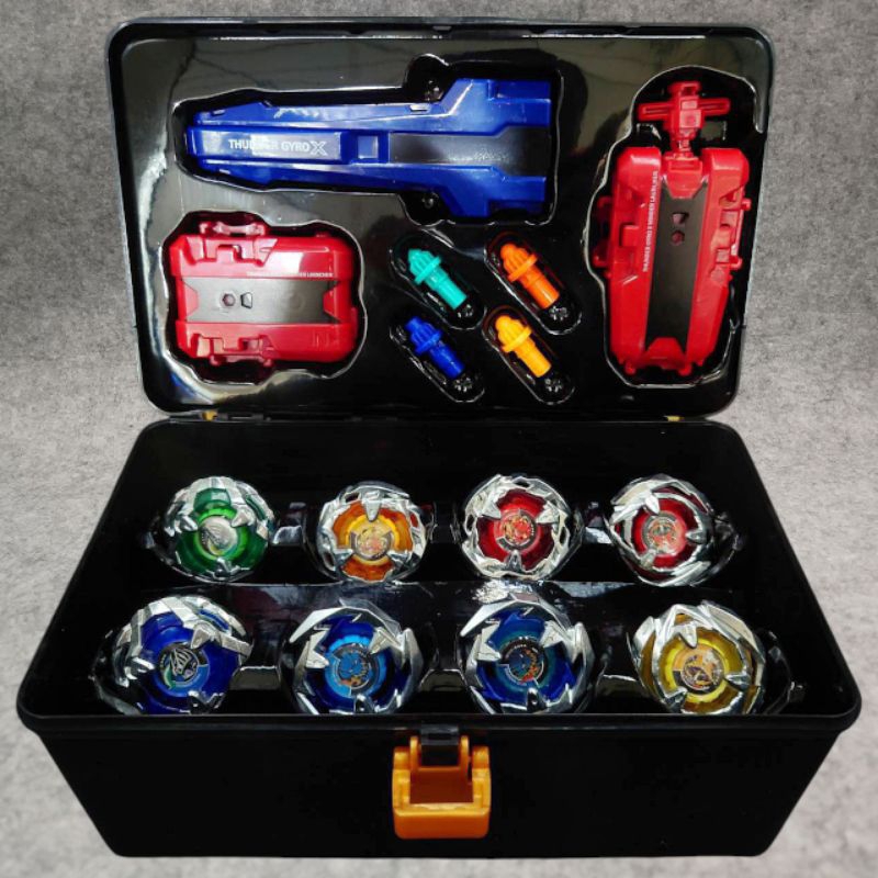 New Set Of 6-8 Thunder Gyro X Beyblade With Shooting And Device Storage Bag Play Now!!! | Shopee ...