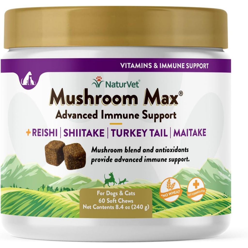 NaturVet Mushroom Max Advanced Immune Landscape Supplement Dogs-Cats ...