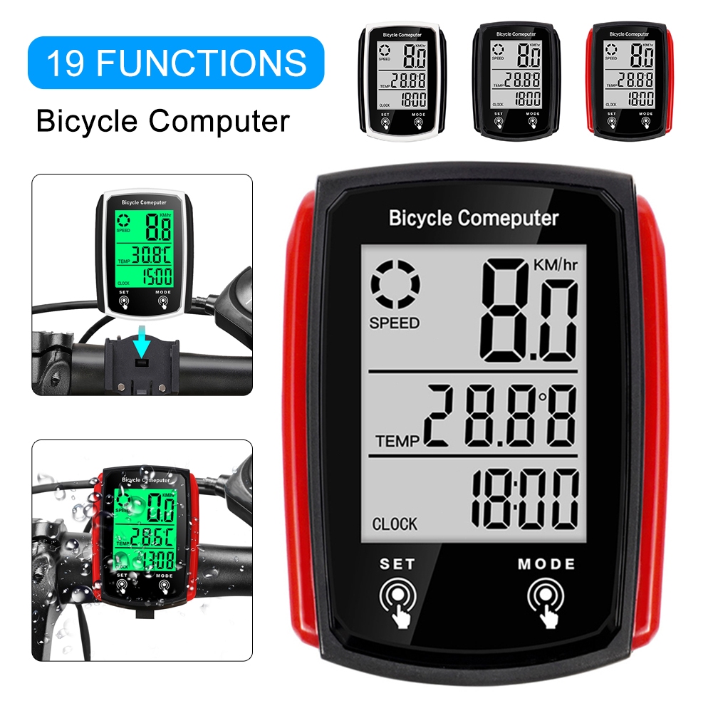 Touch Screen Cycling Odometer Waterproof Bicycle LED Combean Bike ...