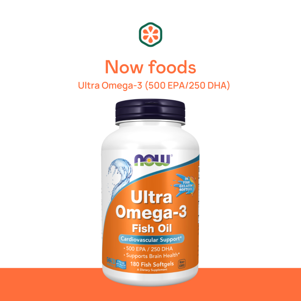 NOW Foods Ultra Omega-3 (500 EPA/250 DHA) 180 Softgels Omega-3 Fish Oil ...