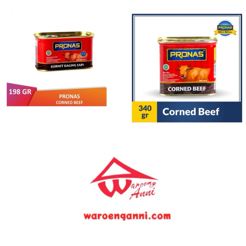 Indonesia Kornet Sapi Pronas/Beef Cornet 198 gram & 340 | Shopee ...