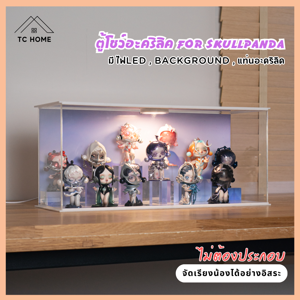 TC HOME Acrylic Model Display Case For skullpanda Figure Led Light ...