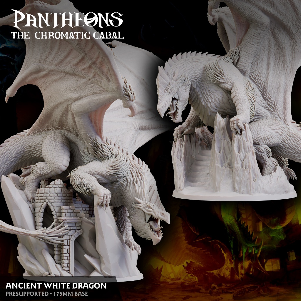 Pantheons-[Ancient White Dragon]-Model For DnD miniature and other RPG ...