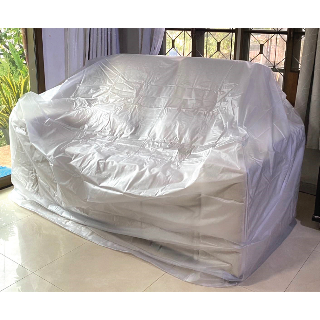 Clear Plastic Sofa Cover 2-Seater Anti-Smudge Dust-Proof Waterproof ...