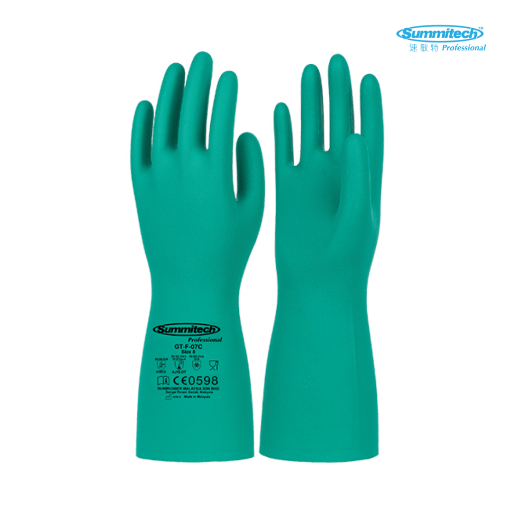Summitech Nitrile Gloves Model GT-F-07C With Lining Waterproof Oil ...