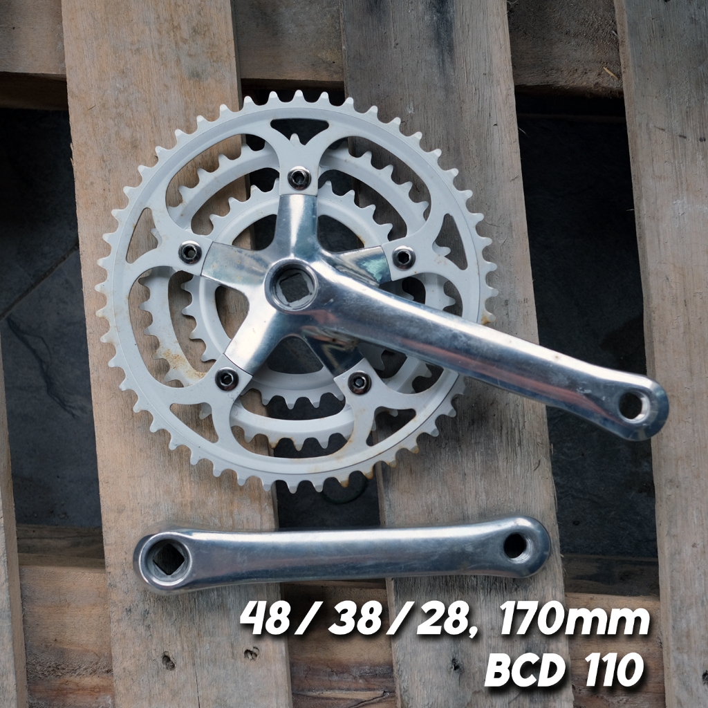 SHIMANO Front Disc Set New Old Works 48/38/28 Model NON-SERIE 170mm ...