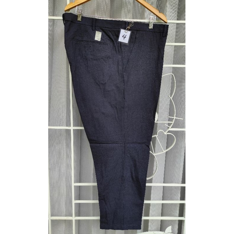 N24)Uniqlo Kando Pants Men's Work Dark Gray Waist 46-47" (100-85 cm) Stretchy Fabric Quick ...