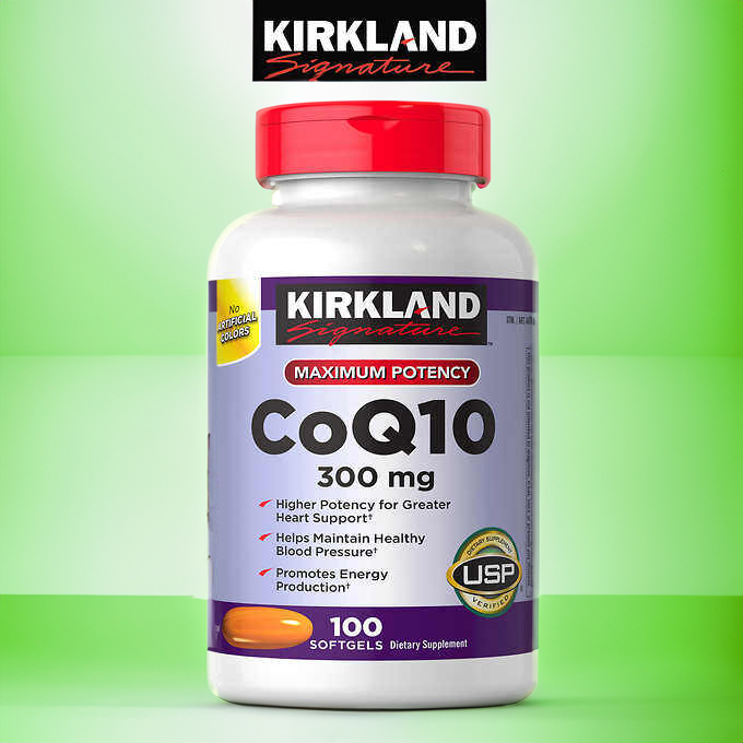 Kirkland CoQ10 Quten Antioxidant 300 mg/100 Softgels Exp.11/2026 ...