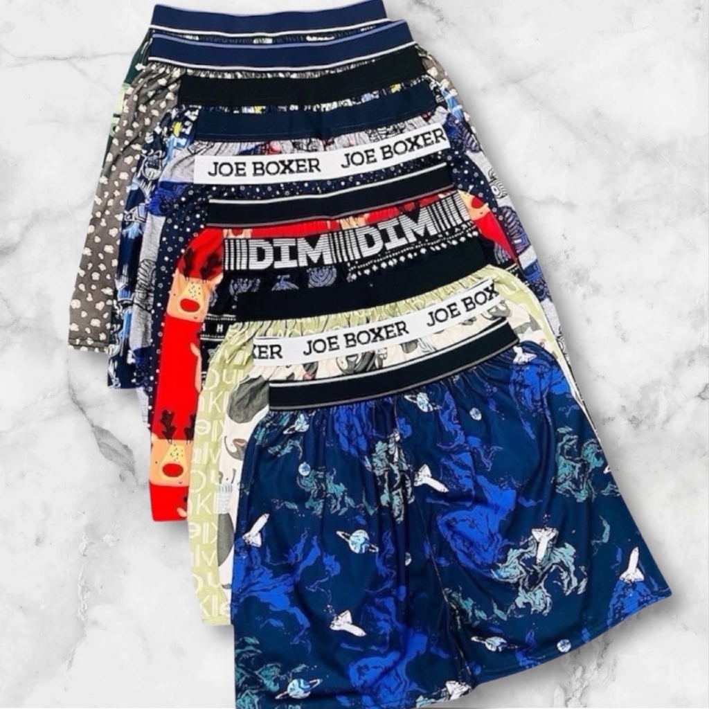 Boxer Shorts (Cartoon Pattern Showing The Rubber Edge Elastic Waist ...