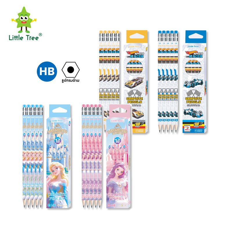 Little Tree Black Pencil HB (12 Sticks) Dreamland Princess/Speed Racer ...