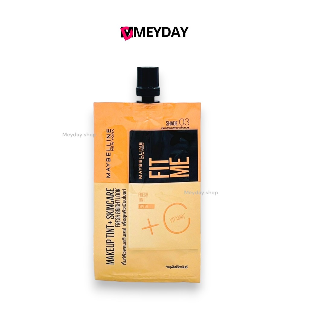 (Sachet) Maybelline Fit Me Fresh Tint 5 ml Foundation Whit C | Shopee ...