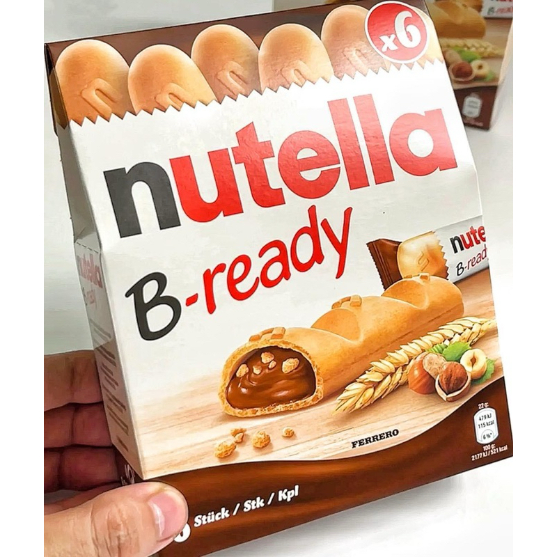 Nutella B-Ready Chocolate Wafer Stick Filled With (1 Box 6 Pieces ...