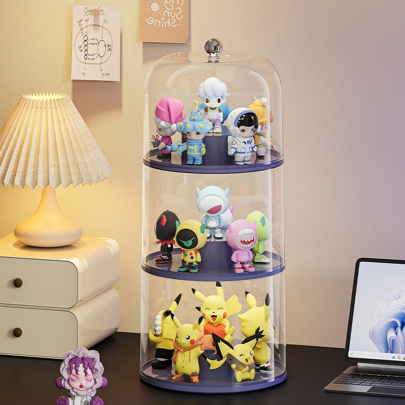 Living Model Display Box 360 Rotating Doll Clear Acrylic Labubu Toy ...