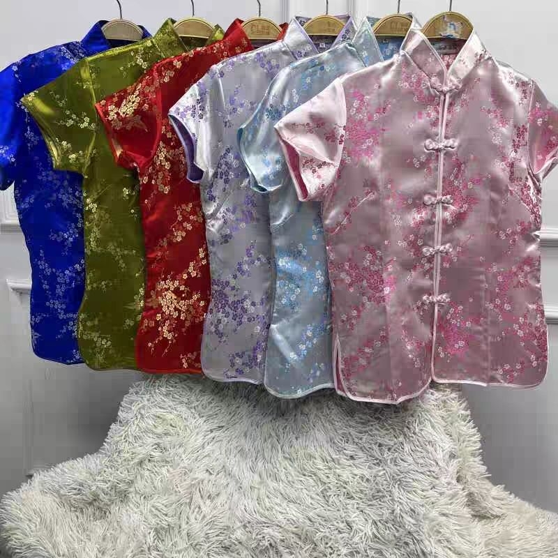 F6 qipao Chinese dress Cheongsam New Year Shirt Flower Pattern | Shopee ...