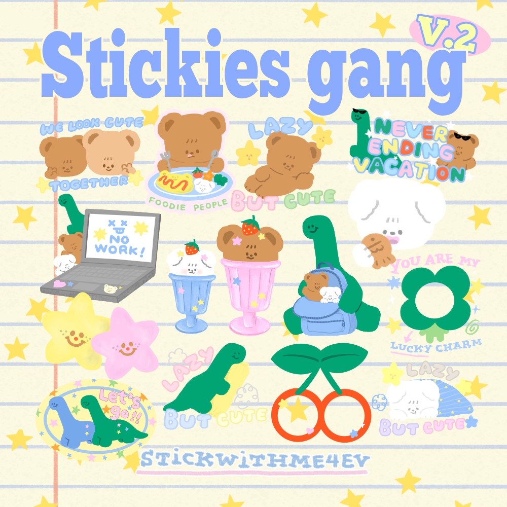 Stickies gang V2 Premium Stickers Sold Separately. Big Piece For Ipad ...