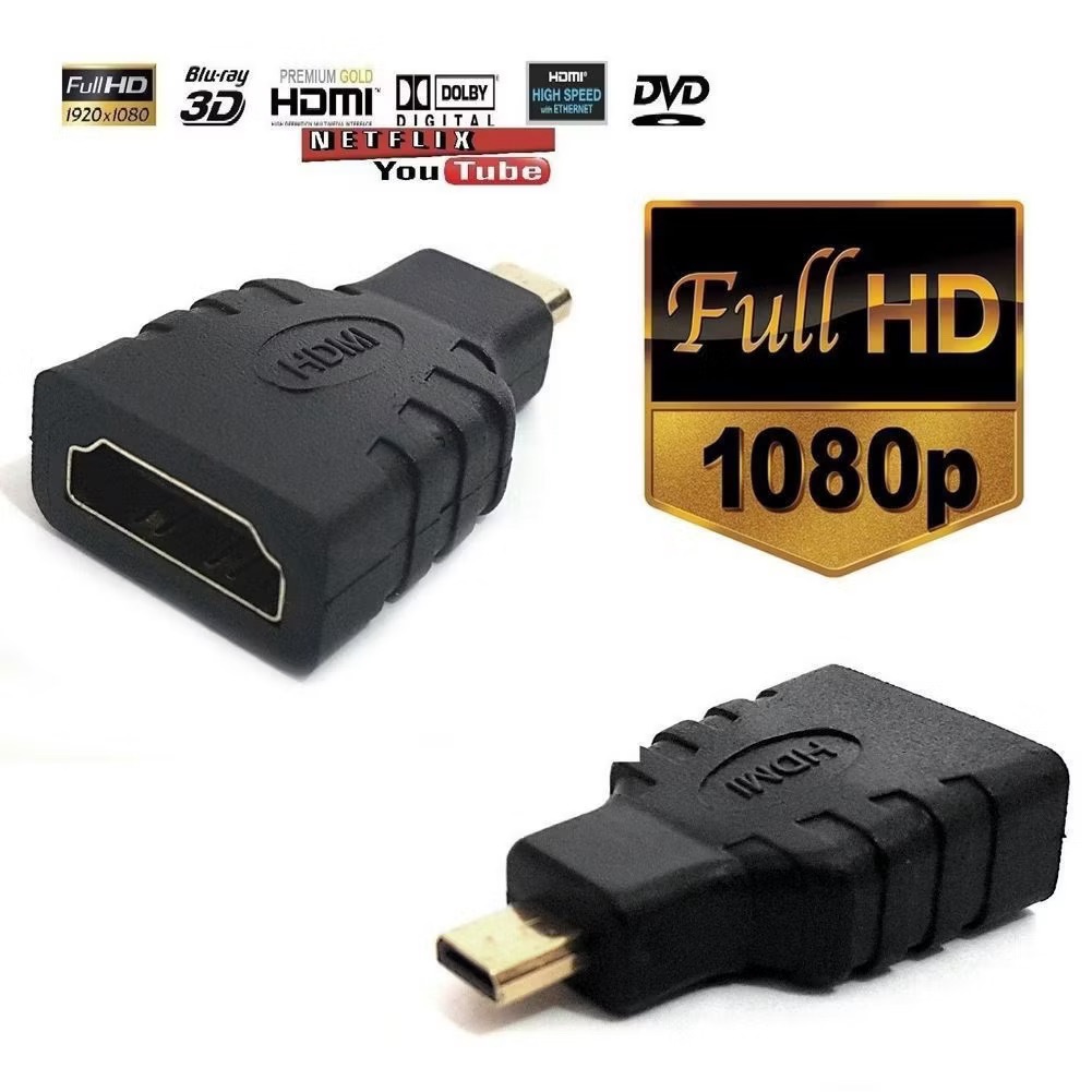 HDMI Adapter Converter to Micro Mini Female/And 90 Degree Elbow (Can Be ...