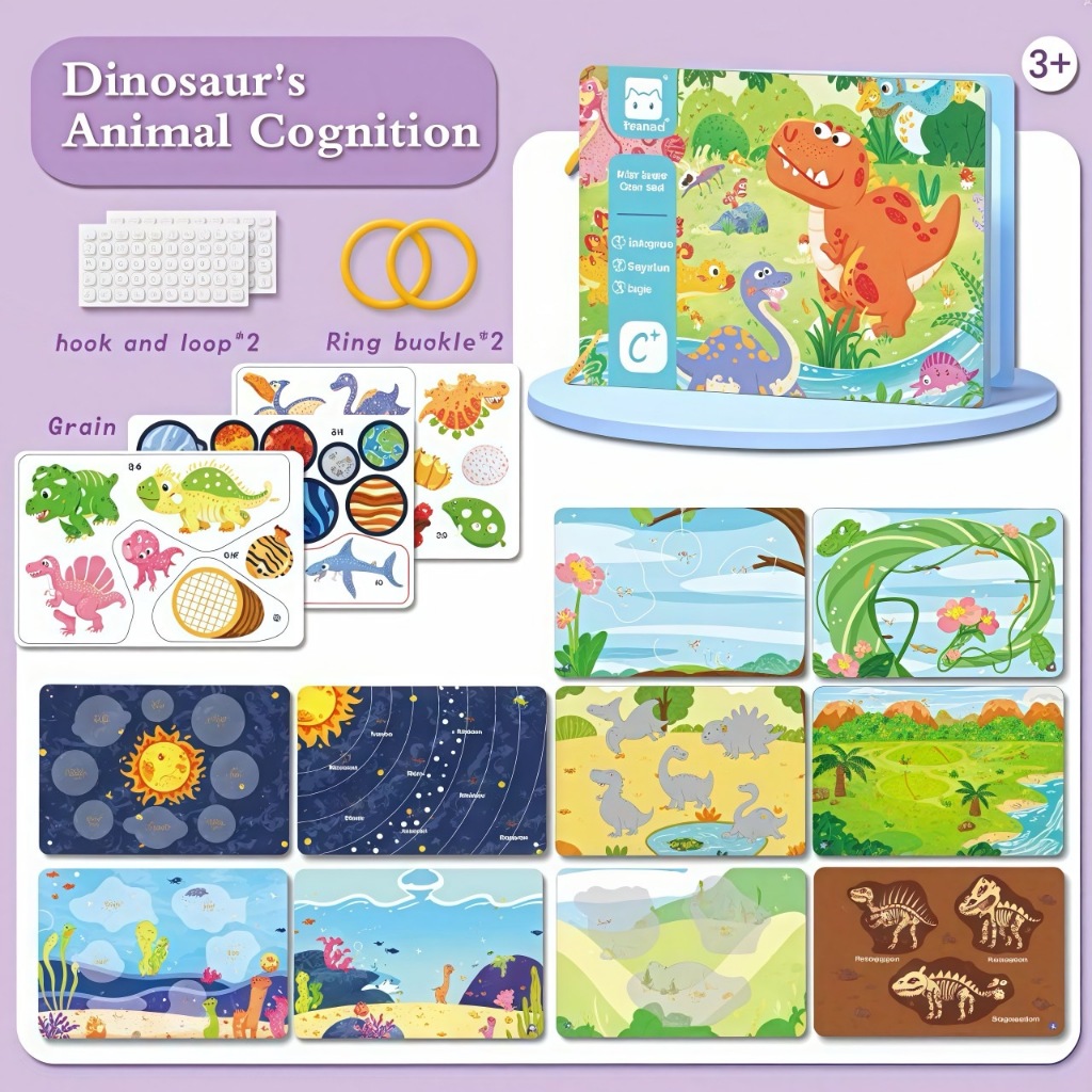 Busy Book Dinosaur Explorer | Matching Activity Learn Dinosaurs Solar ...