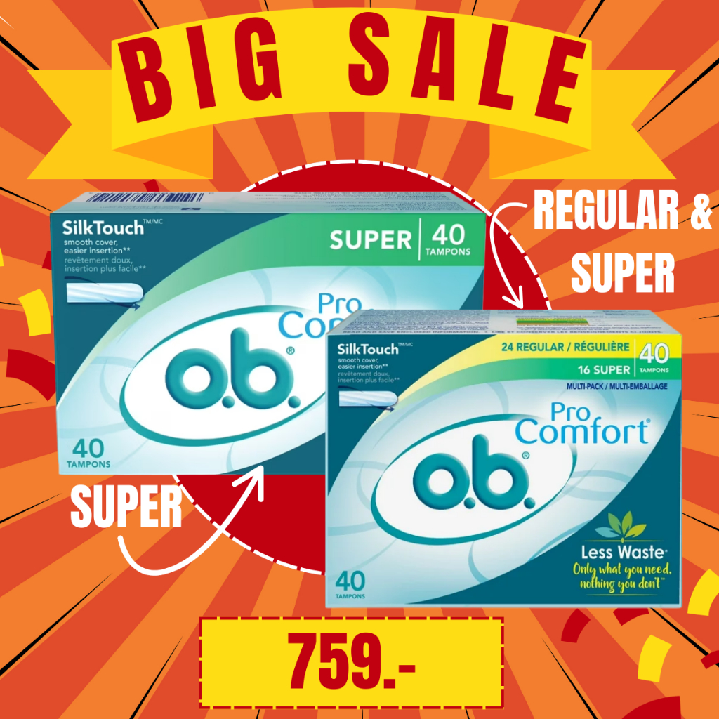 [o.b.] Pro Comfort Applicator Free Digital Tampons with SlikTouch 40 ...