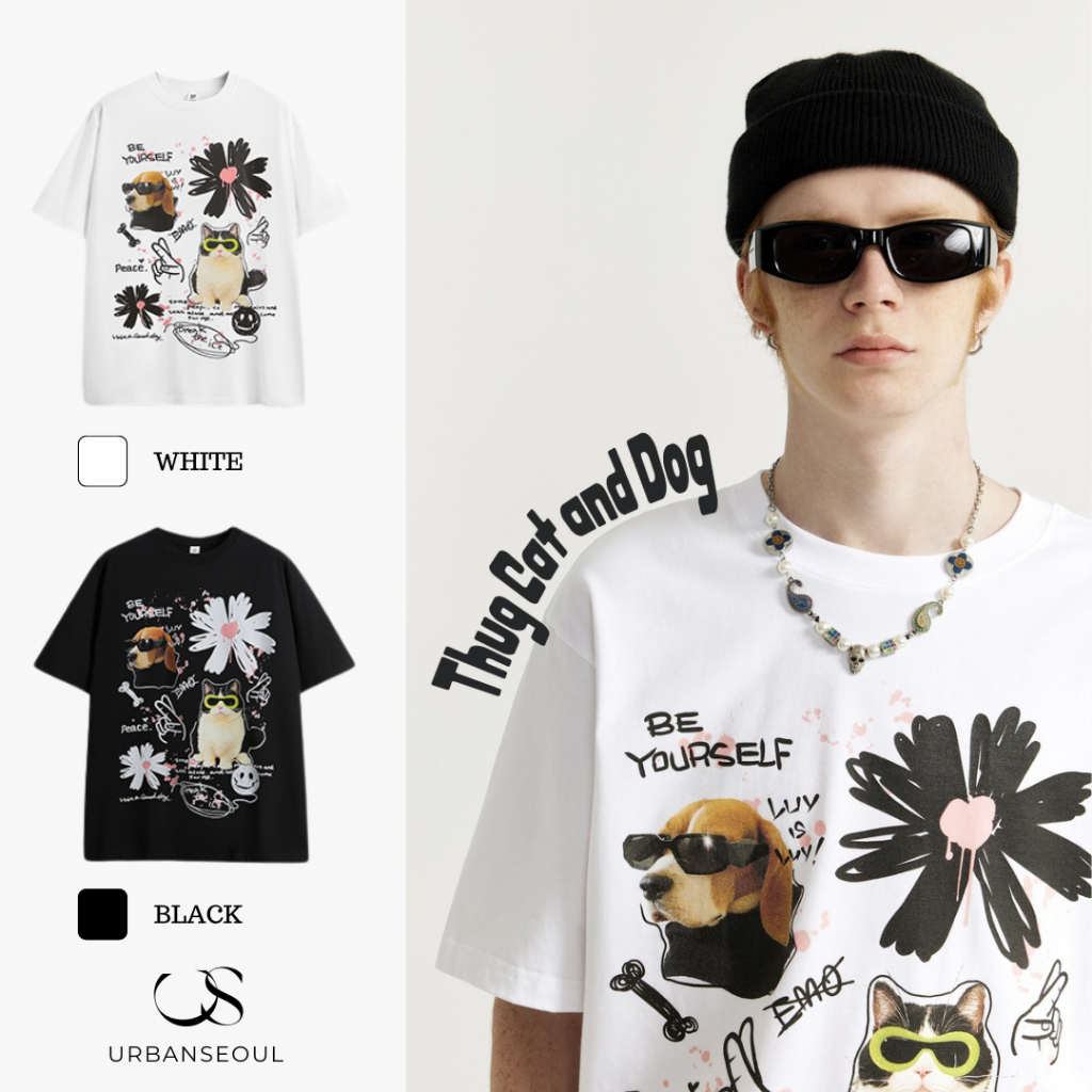 Thug Cat and Dog Quality T-Shirt With The Best-Eye Pattern The Younger ...