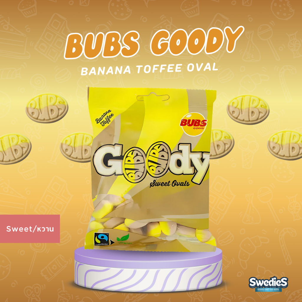 Bubs Goody Banana Toffee Oval | Mini Flavour By SwedieS | Shopee ...