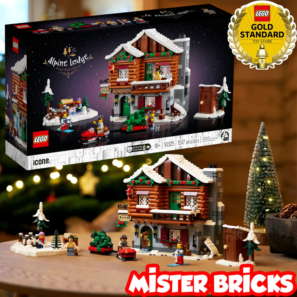 LEGO Icons Alpine Lodge 10325 3-Storey Snowhouses With LED Lights ...