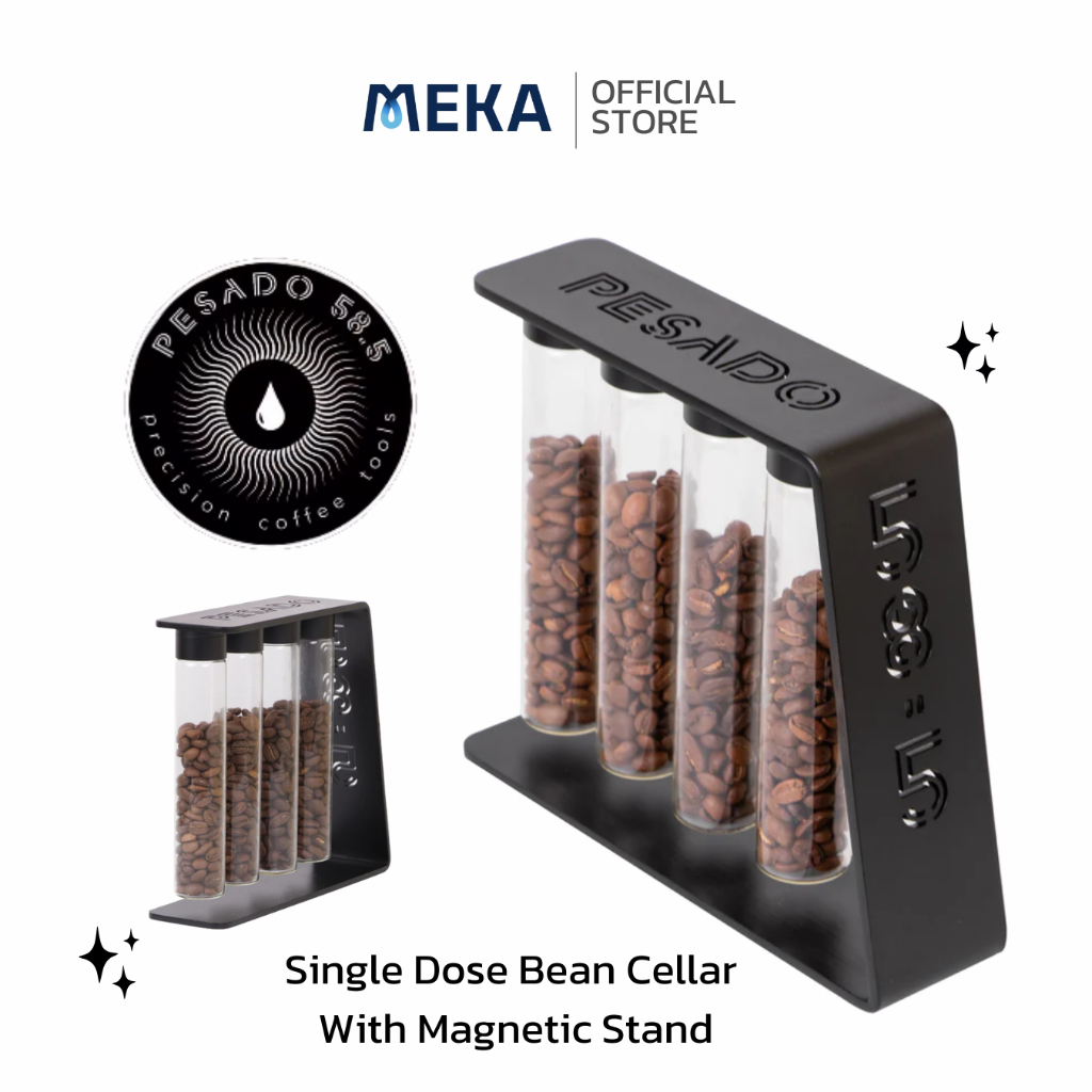 PESADO-Single Dose Bean Cellar (4 pack) & Magnetic Stand Coffee Storage ...