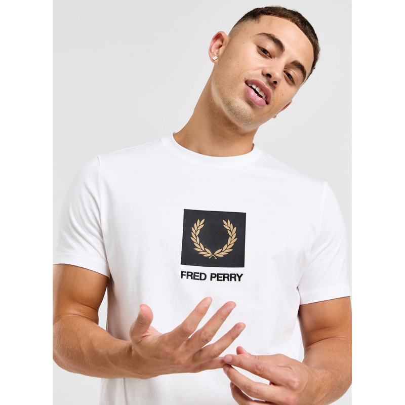Fred Perry Stacked Branded T-Shirt in White | Shopee Philippines