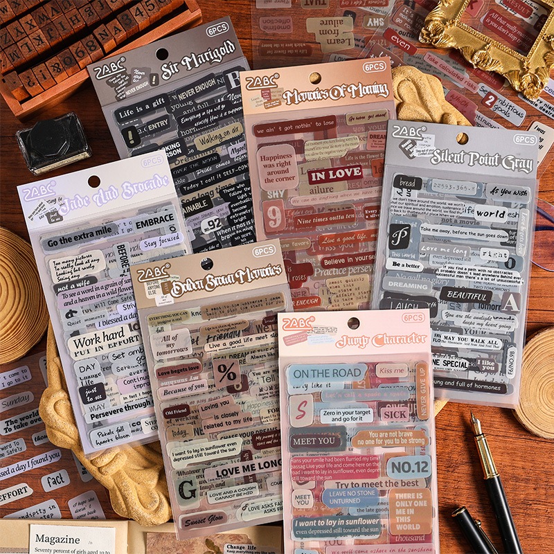 Short Word Stickers ️ Set Of 6 Sheets The Brief Sticker Sheet Die-Cut ...