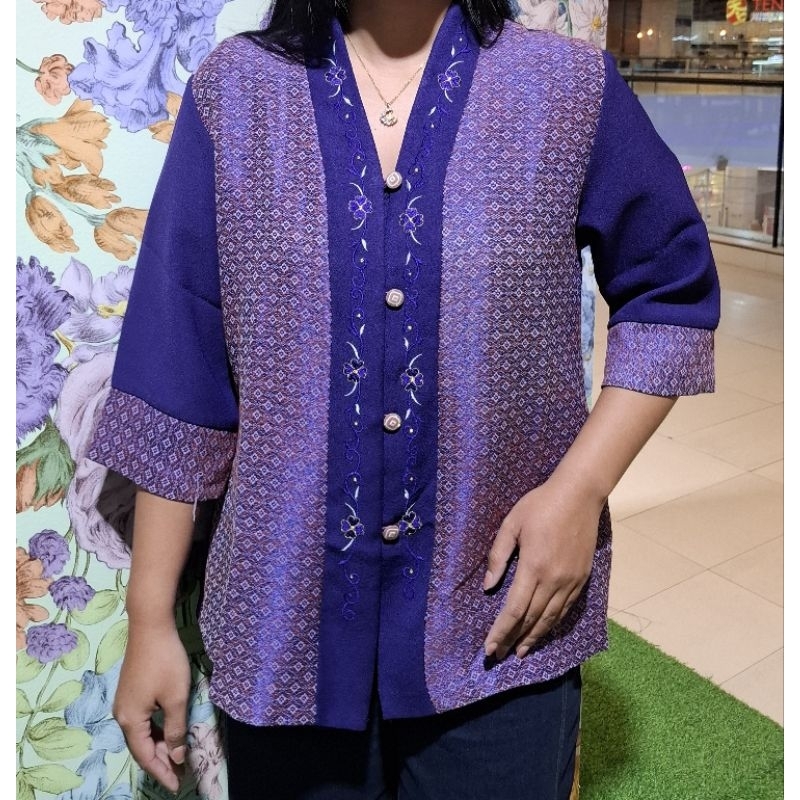 Thai Pattern Shirt Fabric Songkran Play Chest 40 Inches Shoulder Length ...