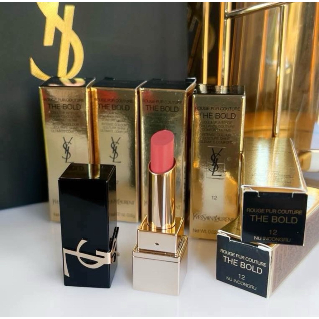YSL Rouge Pur Couture The Bold Lipstick 0.8g No.12 Nu Incongru | Shopee ...