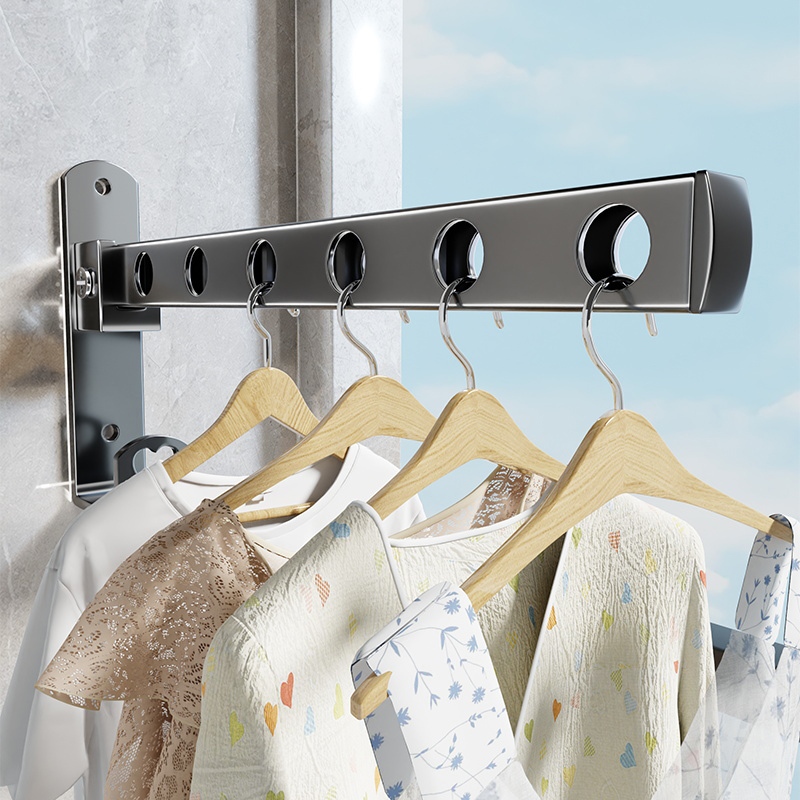 MYT Balcony Multi-Purpose Clothes Hanger Non-Perforated Drying Rack ...
