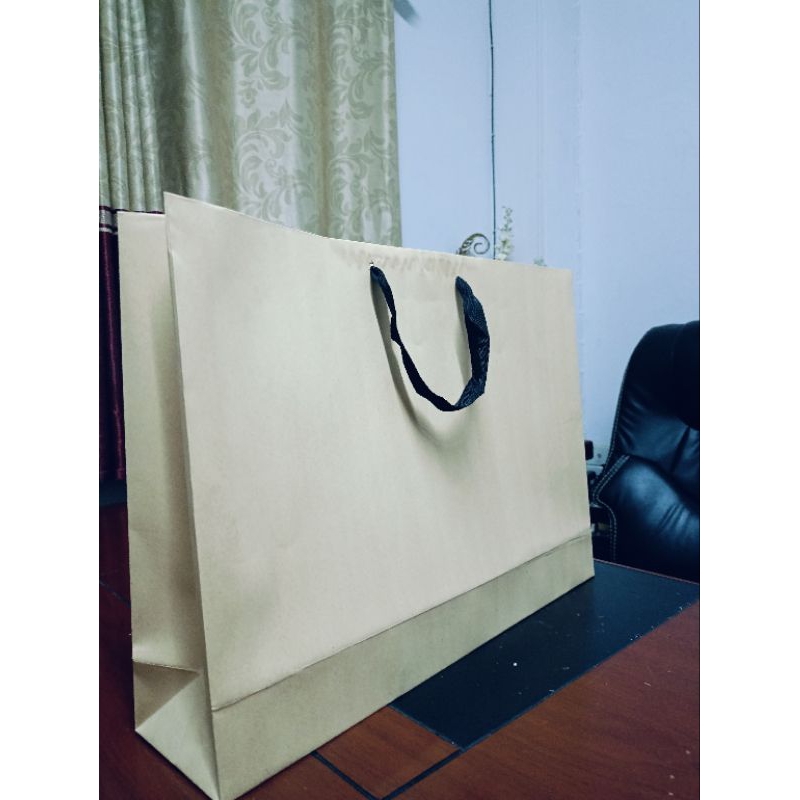 KI Paper Bag Flat Black Rope 2 Size 18.5 "x13" x4 "(1 Pack/50 Pieces ...