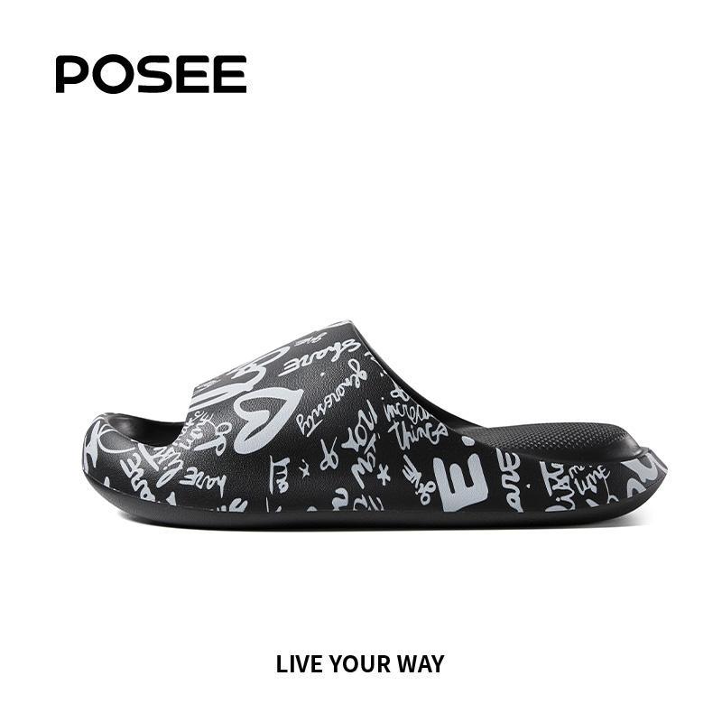 Posee 2024 new cat claw Eva Logo Printed Non-Slip Soft Slippers Women Fashion Indoor And Outdoor ...