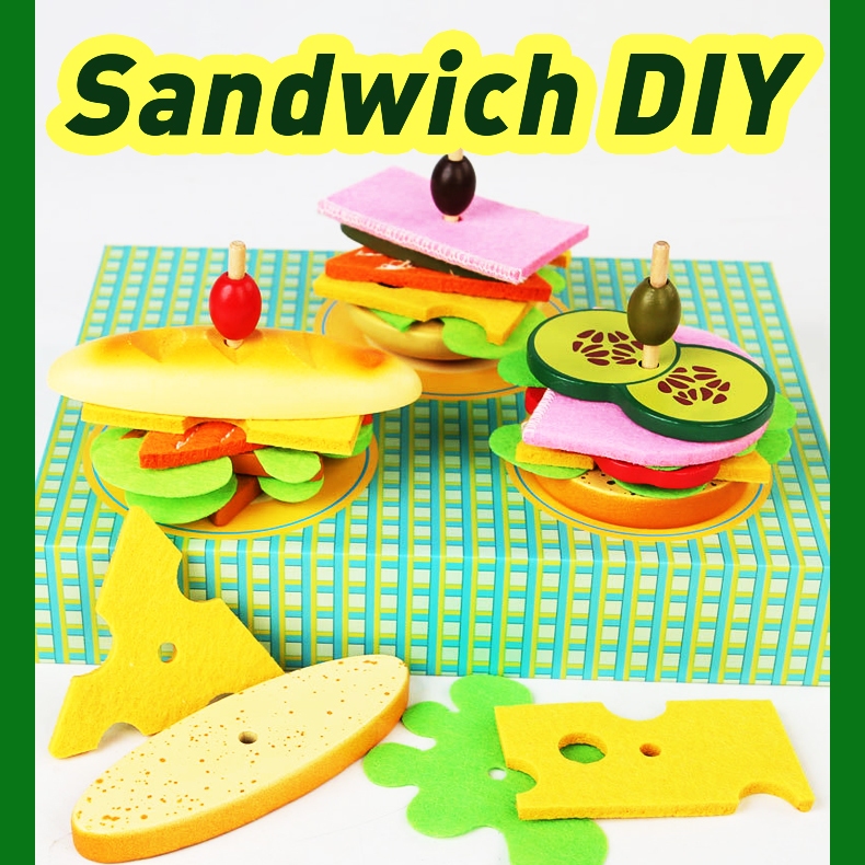 DIY Wooden Kitchen Toys Sandwich Making Simulation Vegetables pretend ...