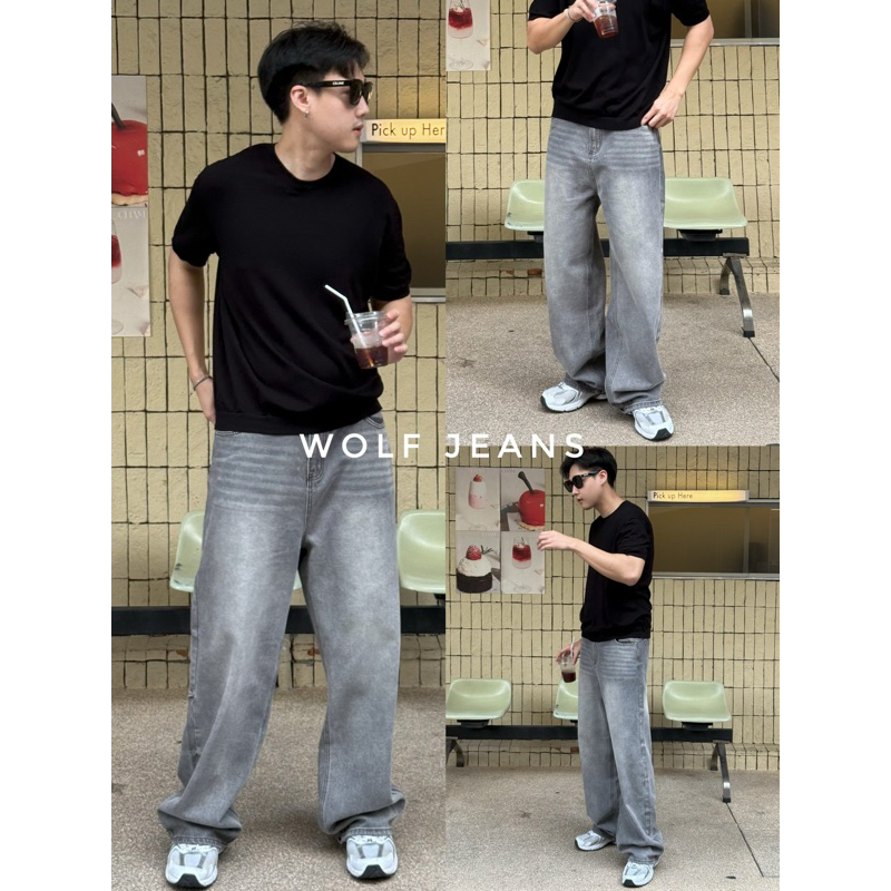 Wolf jeans (890.-) Men's Wide-Leg Gray Fade Soft And Comfortable ...
