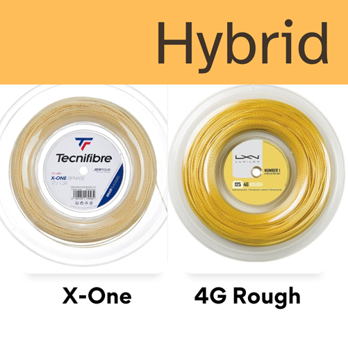 Tecnifibre X-One Biphase/Luxilon 4G Rough Hybrid Tennis String (Cut ...