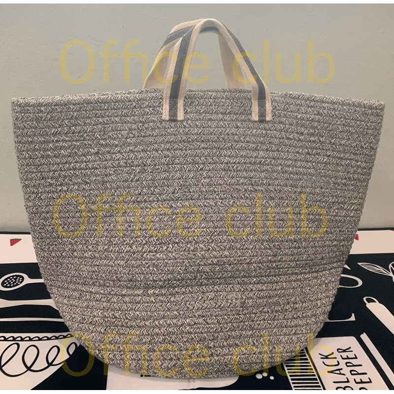 Round Woven Bucket Rope Handle M Gray PLIM | Shopee Philippines