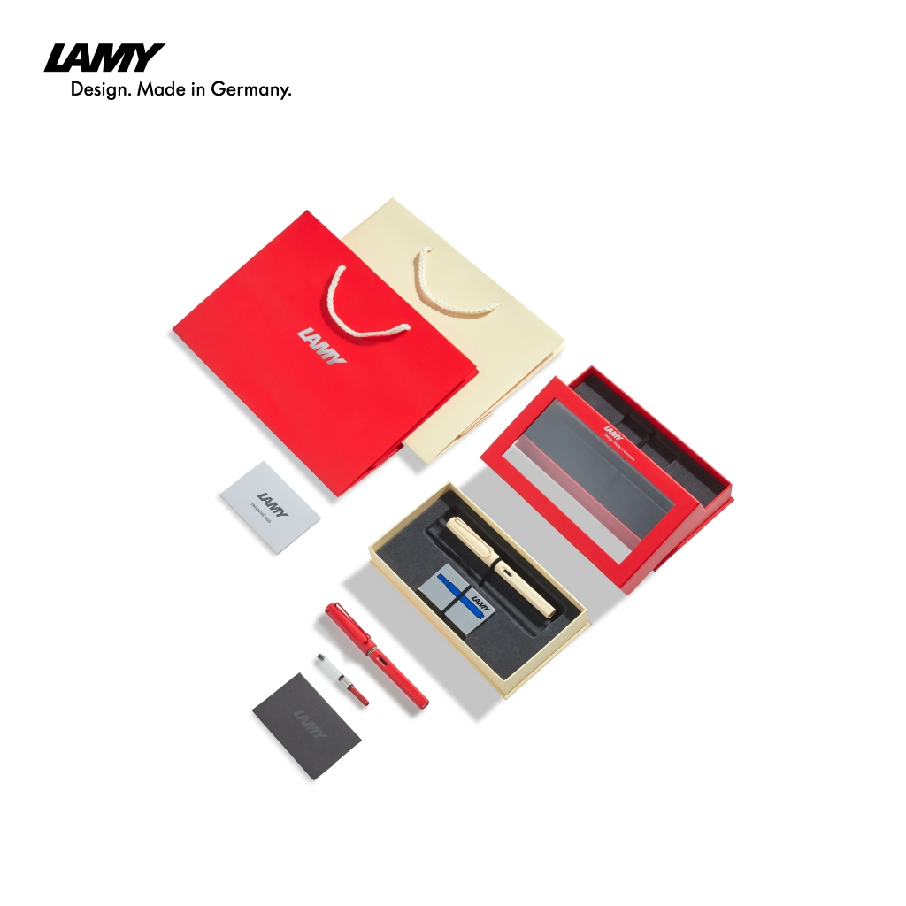Lamy box set safari strawberry fountain pen (Lami Red Handle) | Shopee ...