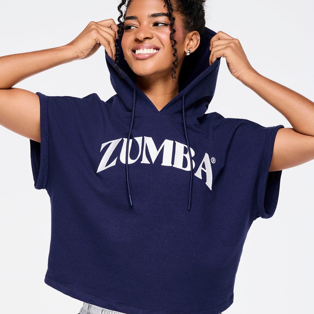 Zumba Out Loud Short Sleeve Crop Pullover Hoodie (Crop Top With Workout ...