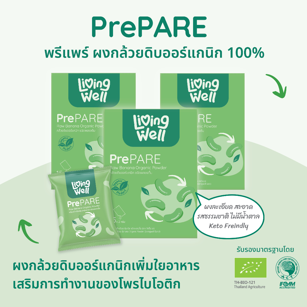 Livingwell PrePARE X3 Prepair Organic Raw Banana Powder For Drinking ...