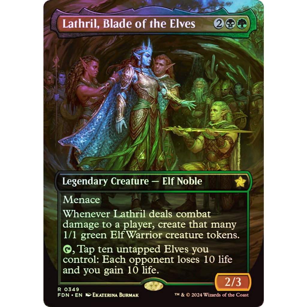 MTG : Foundations Variants Foil: Lathril Blade of the Elves (0349-Borderless) | Shopee Philippines