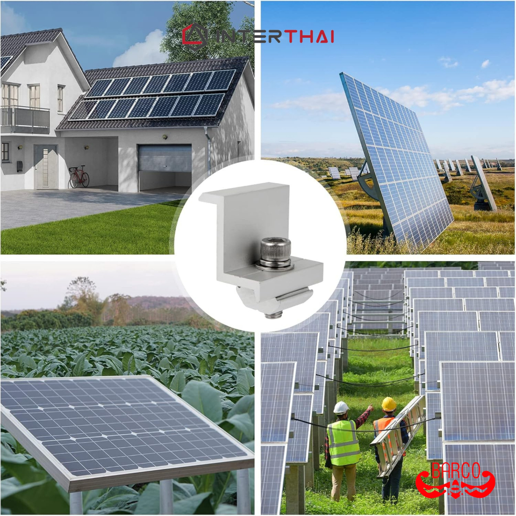 BARCO End clamp White Plated Color Solar Panel Edge Holder | Shopee ...