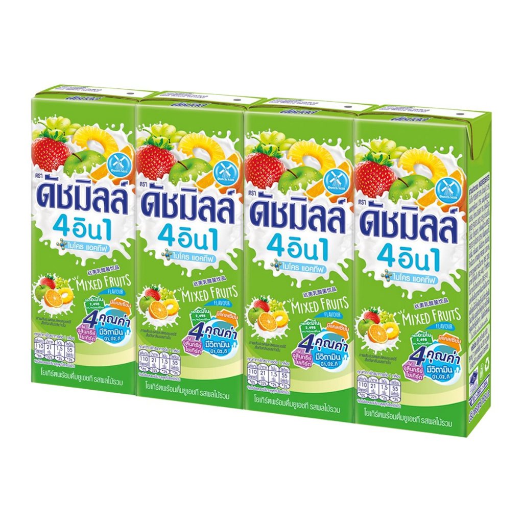 Dutch Mill 4in1 Micro Active Uht Drinking Yoghurt Mixed Fruit Flavor 165ml x 24pcs | Shopee ...