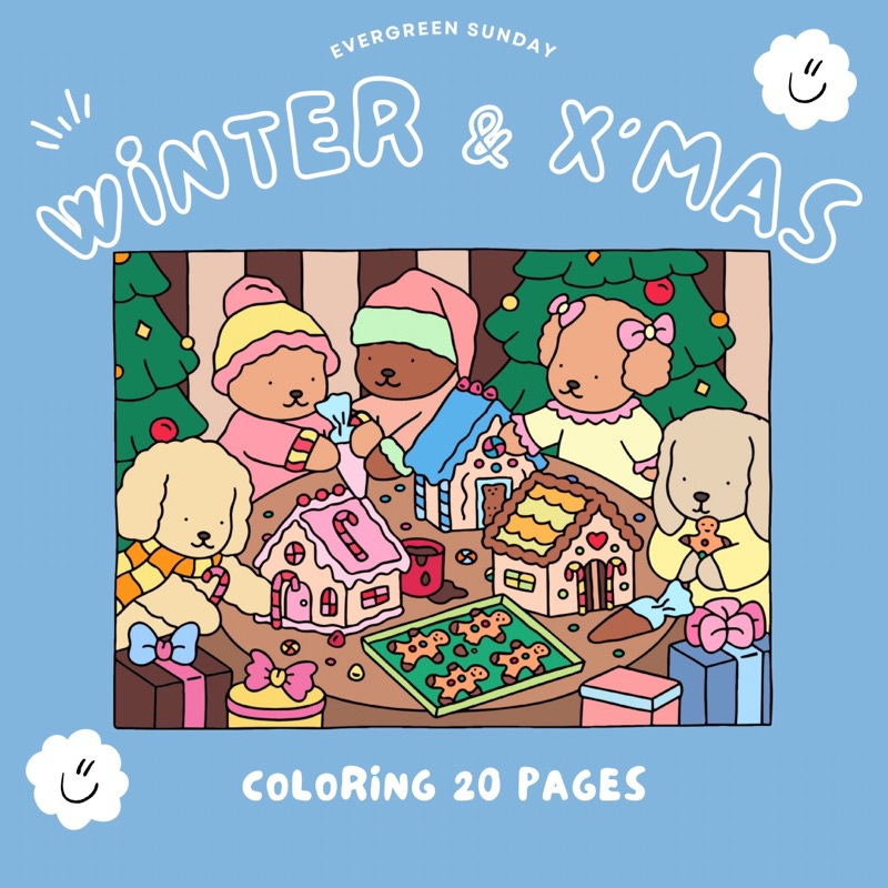 (Evergreen) Winter & X'mas Coloring Book 20 Sheets (Pre-Order Only ...